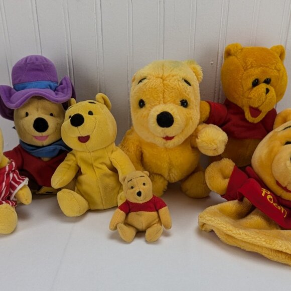 Toys | Vintage Winnie The Pooh Plush Toy Lot 7 Stuffed Animal Disney ...